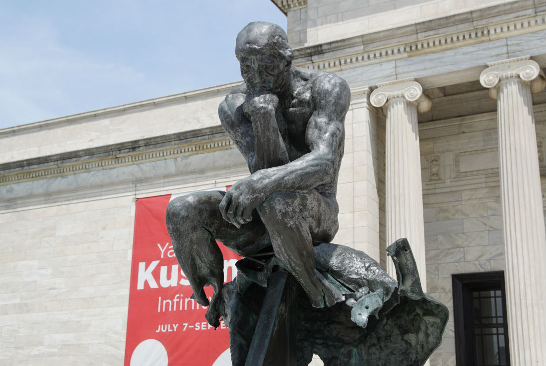 The story behind the ‘Bombed Thinker’ statue on display outside this ...
