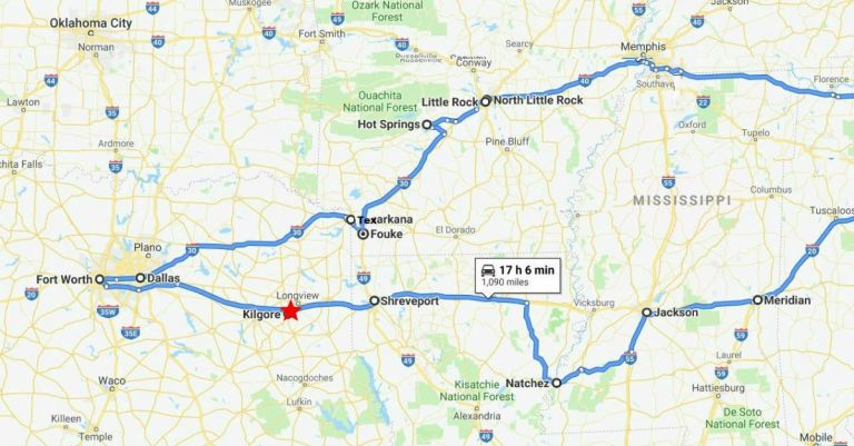 Field of oil derricks in downtown Kilgore, Texas, commemorate World’s ...