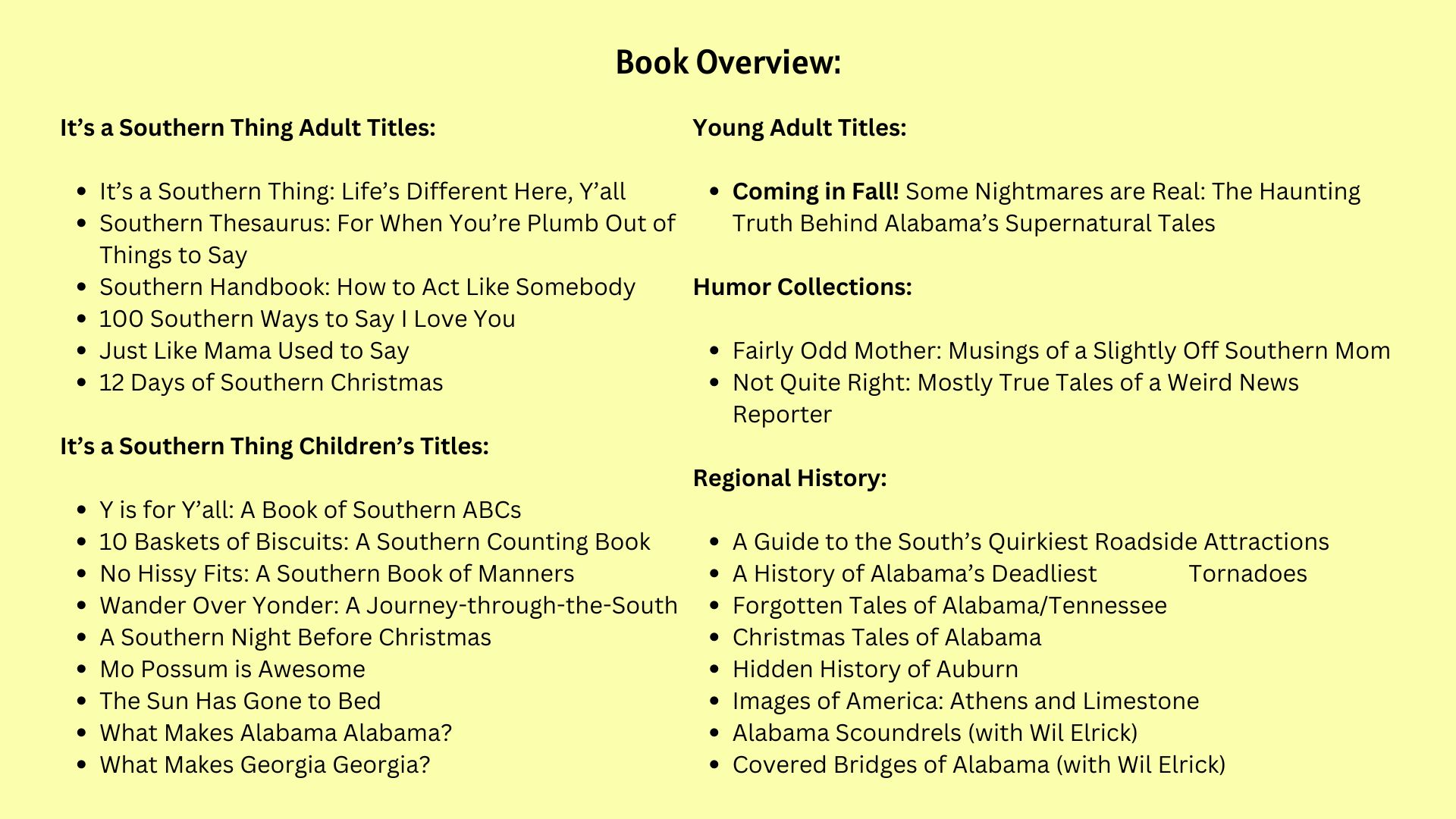 Here’s a quicker way to order my southern book titles – KellyKazek.com